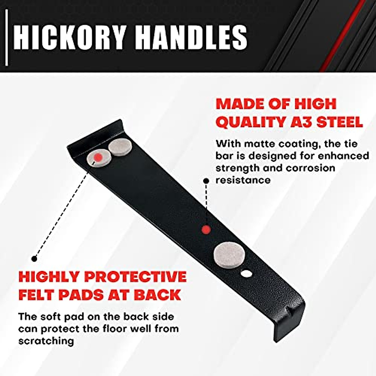 C&T 12.2In Pull bar for Vinyl Plank Flooring, Heavy Duty Laminate Wood Flooring Installation Set, Black