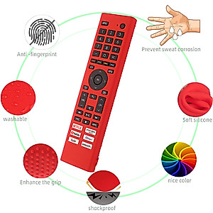 Silicone Cover for Hisense Voice Remote,Hisense ERF3J80H ERF3G80H ERF3F80H Remote Case Cover Hisense 4K UHD Android Smart TV Remote Shockproof Silicone Sleeve with Lanyard(Red)