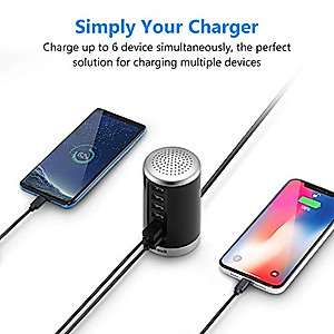 USB Wall Charger, Nexwell 30W 6-Port Desktop Charger USB Charging Station with Smart Identification Technology for iPhone, iPad, Android and Virtually All Other USB Enabled Devices