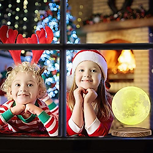 GDREAMT Levitating Moon Lamp, 18 Colors Floating and Spinning 3D Printing Moon Night Light with Magnetic Base & Remote Control LED Night Lamp Gift for Baby Girls Boys Birthday Christmas