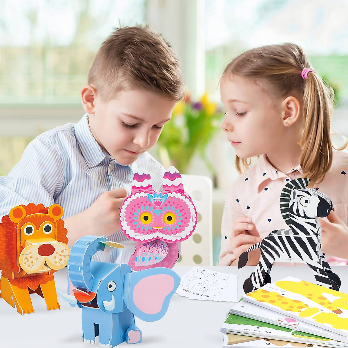 COGO MAN Animals Kids Arts and Crafts Welcome to The Zoo 8 Animals 3D Foam Puzzles Crafts for Kids Age 6 7 8 and Up