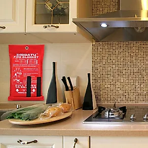 DIBBATU Fire Blanket for Home and Kitchen, Fire Blankets Emergency for Home, Emergency Fire Retardant Blankets for House, Fireproof Blanket Welding Blanket for Kitchen,Fireplace, Grill, BBQ…