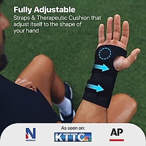 DR. BRACE Adjustable Wrist Brace Night Support for Carpal Tunnel, FSA & HSA Eligible, Doctor Developed, Upgraded with Double Splint & Therapeutic Cushion, Hand Brace For Pain Relief, Injuries, Sprains