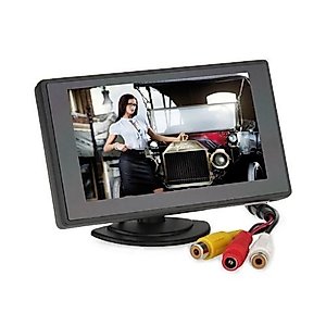 BW 4.3'' Color TFT Car Monitor Support 480 x 272 Resolution + Car Rear-View Mirror System Monitor, Mini Monitor for Car/Automobile