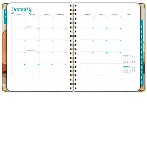 Global Printed Products, HARDCOVER 2024 Planner: (November 2023 Through December 2024) 8.5"x11" Daily Weekly Monthly Planner Yearly Agenda Bookmark, Pocket Folder & Sticky Note Set (Golden Desert)