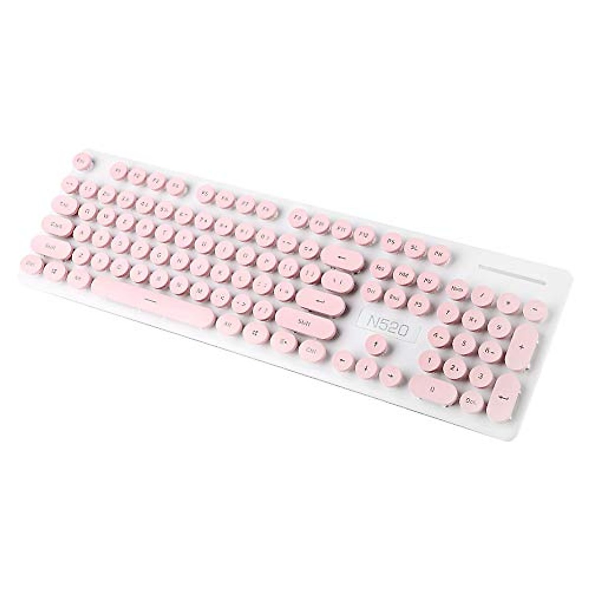 Wireless Keyboard Mouse Set, Mechanical Feel Comfortable Typing Wireless Gaming Keyboard Mouse Combo 104 Keys with No Delay for PC Laptop Tablet Desktop 2.4GHz(粉色)