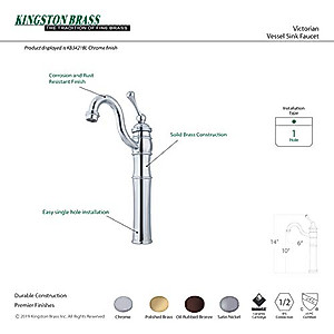 Kingston Brass KB3428BL Victorian Vessel Sink Faucet, Brushed Nickel