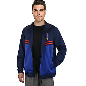 Materuis Football Track Jacket Blue Lightweight Sports Soccer Training Clothes Adult Size (XL)
