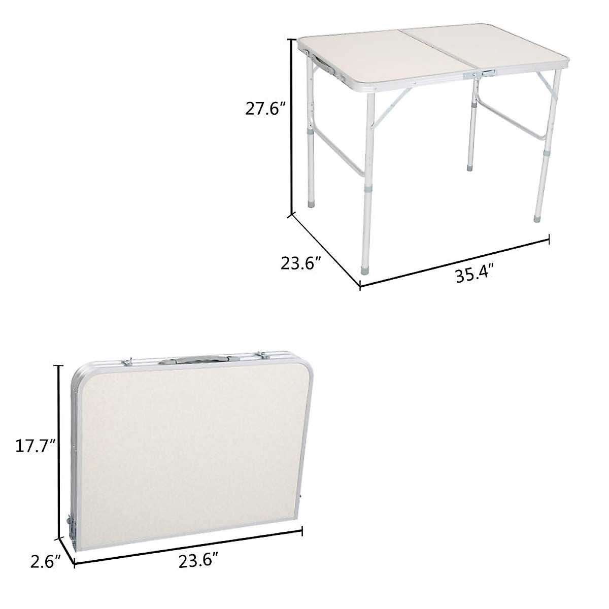 Aluminum Alloy Folding Table,Multipurpose Portable Aluminum Alloy Folding Table (90 x 60 x 70cm)