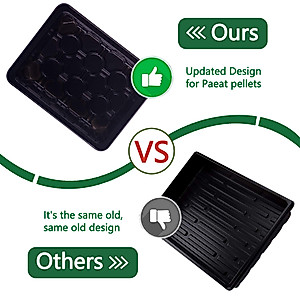 Easeen 12 Set Seedling Trays Seed Starter Kit- 144 Cells Plant Grow Kit, Garden Seed Propagator Premium Seedling Dome and Tray for Seeds Growing (12 Cells Per Tray)