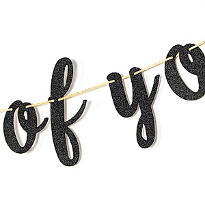 We Are So Proud of You Banner - Black Glitter Congrats Graduate Banner - High School College University Graduation Party Decorations Supplies