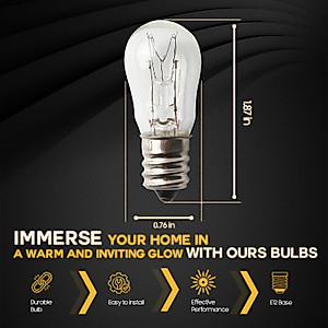 Seentech WE05X20431 Dryer Drum Light Bulb 10W 120V - Dimmable E12 Base S6/S19 2500K - Compatible with LG GE Whirlpool Kenmore KitchenAid Maytag - Replaces WE05X20431 WE4M305 WP3395618 - Pack of 2