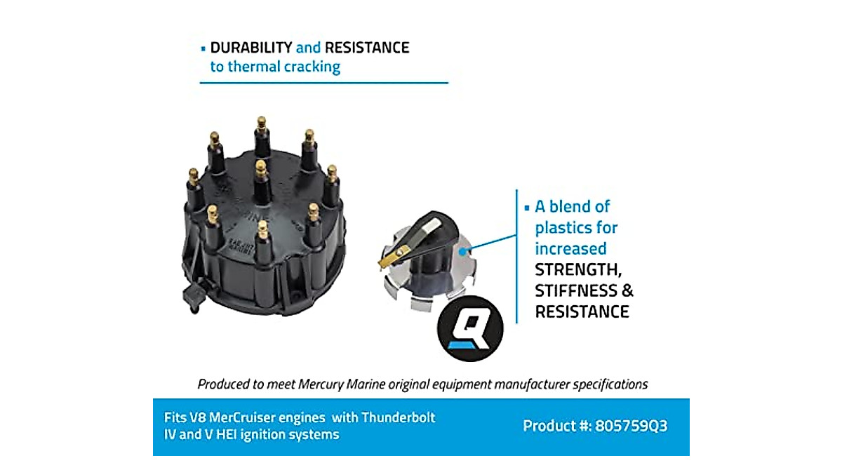 Quicksilver 805759Q3 Distributor Cap Kit for Marinized V-8 Engines by General Motors with ...