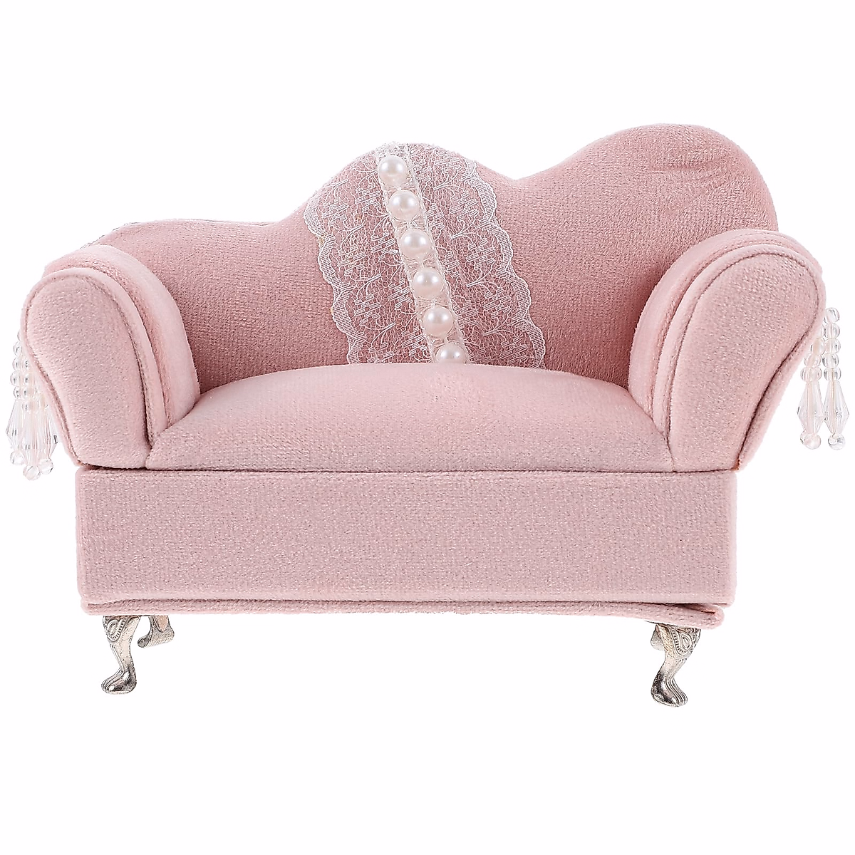 ibasenice Jewelry Storage Box Sofa Jewelry Box Nordic Jewelry Armoire Sofa Couch Beautiful Jewelry Case Dollhouse Furniture Desktop Decoration for Women Girls