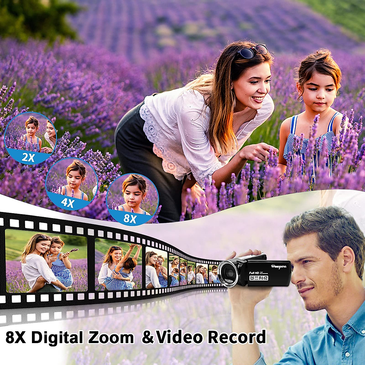 Rawiemy Kids Video Camera Camcorder 1080P 36MP Video Recorder Vlogging Camera for YouTube TikTok Digital Camera Recorder Kids Camcorder with 2.8" LCD Screen,8X Digital Zoom for Teens Beginners