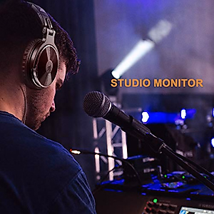 OneOdio Wired Over Ear Headphones Hi-Res Studio Monitor & Mixing DJ Stereo Headsets with 50mm Neodymium Drivers and 1/4 to 3.5mm Audio Jack for AMP Computer Recording Phone Piano Guitar Laptop - Black
