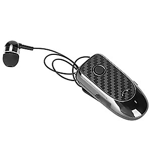 Bluetooth Headset, Retractable Business Lavalier Earphone, Multifunction Vibrating Caller ID Clip Wireless Sports Earphones for Sports Workout Driving