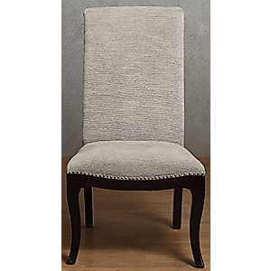 Homelegance Savion Contemporary Side Chair with Rolled Back and Nailheads, Espresso
