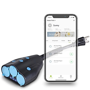 AlphaWorks Smart Plug Outlet Compatible with Alexa Amazon Echo and Google Assistant WiFi Wireless Remote/Voice Control Timer No Hub Required 3 AC Outlets 110V 15A 1875W Rated