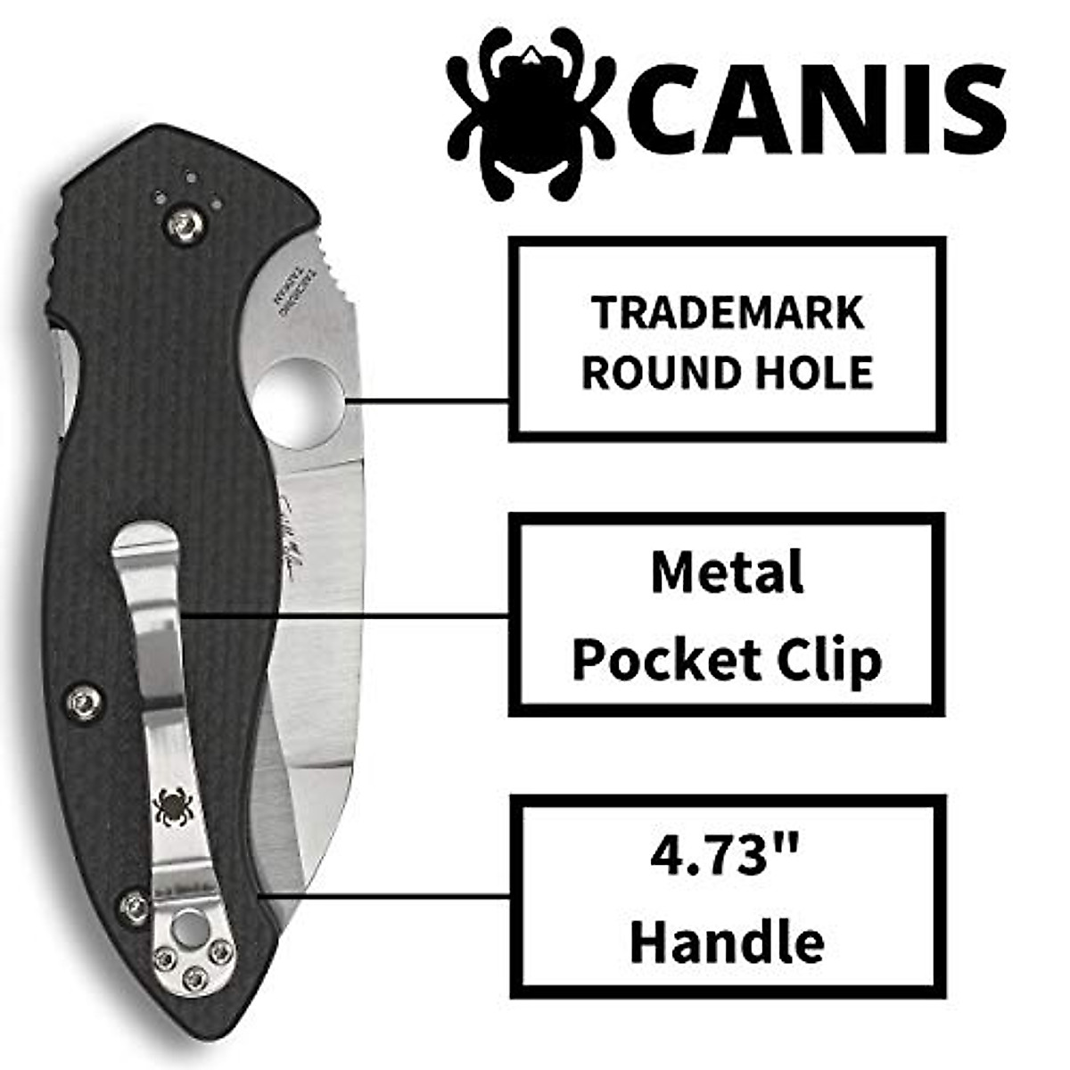 Spyderco Canis Knife with 3.43" CPM S30V Stainless Steel Blade and Carbon Fiber G-10 Laminate Handle - PlainEdge - C248CFP