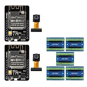 Aideepen 2PCS ESP32 DC 5V Dual-core WL with OV2640 Camera TF Card Module+5pcs Nano Screw Terminal Adapter