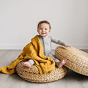 Natemia Bamboo Muslin Baby Blanket - Super Soft, Absorbent, Breathable - 6 Layer 47”x 47” for Babies and Toddlers - Multi Use Baby Towel, Stroller Cover and Receiving Blanket