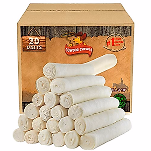 Cowdog Chews Retriever roll 9-10 inch All Natural Rawhide Product (20 Pack)