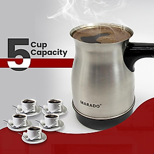 Marado — Arabic/Turkish Foldable/Portable — Electric Coffee pot — Stainless Steel — up to 5 cups