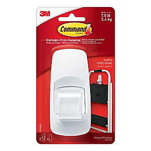 Command Jumbo Plastic Hook with Adhesive Strips 1 ea (Pack of 2)