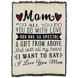 Pure Country Weavers Mom for All You Do Blanket - Gift Tapestry Throw Woven from Cotton - Made in The USA (72x54)
