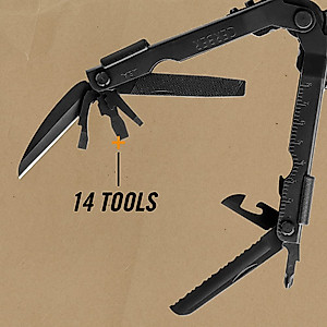 Gerber Gear Multi-Plier 600 Needle Nose Pliers Set Multi-Tool - 14-in-1 EDC Gear Multi-Tool Knife with Protective Sheath - Survival Gear and Equipment - Black