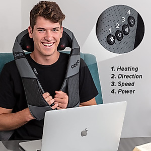 RESTECK Massagers for Neck and Back with Heat - Deep Tissue 3D Kneading Pillow, Electric Shiatsu Shoulder Massage, Foot, Legs,Body - Relieve Muscle Pain - Office, Home & Car