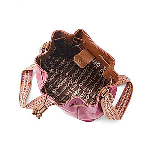 Tignanello Milan Drawstring Cross Body W/RFID Protection, Sangria/Cognac