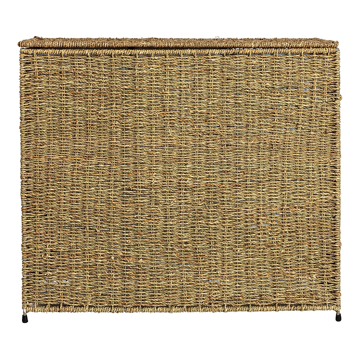 Household Essentials Brown ML-5445 Wicker 3 Compartment Laundry Sorter with Lid | 3 Section Clothes Hamper