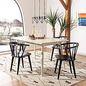 Safavieh Home Collection Blanchard Black Curved Spindle Side Chair, Wood, (Set of 2)