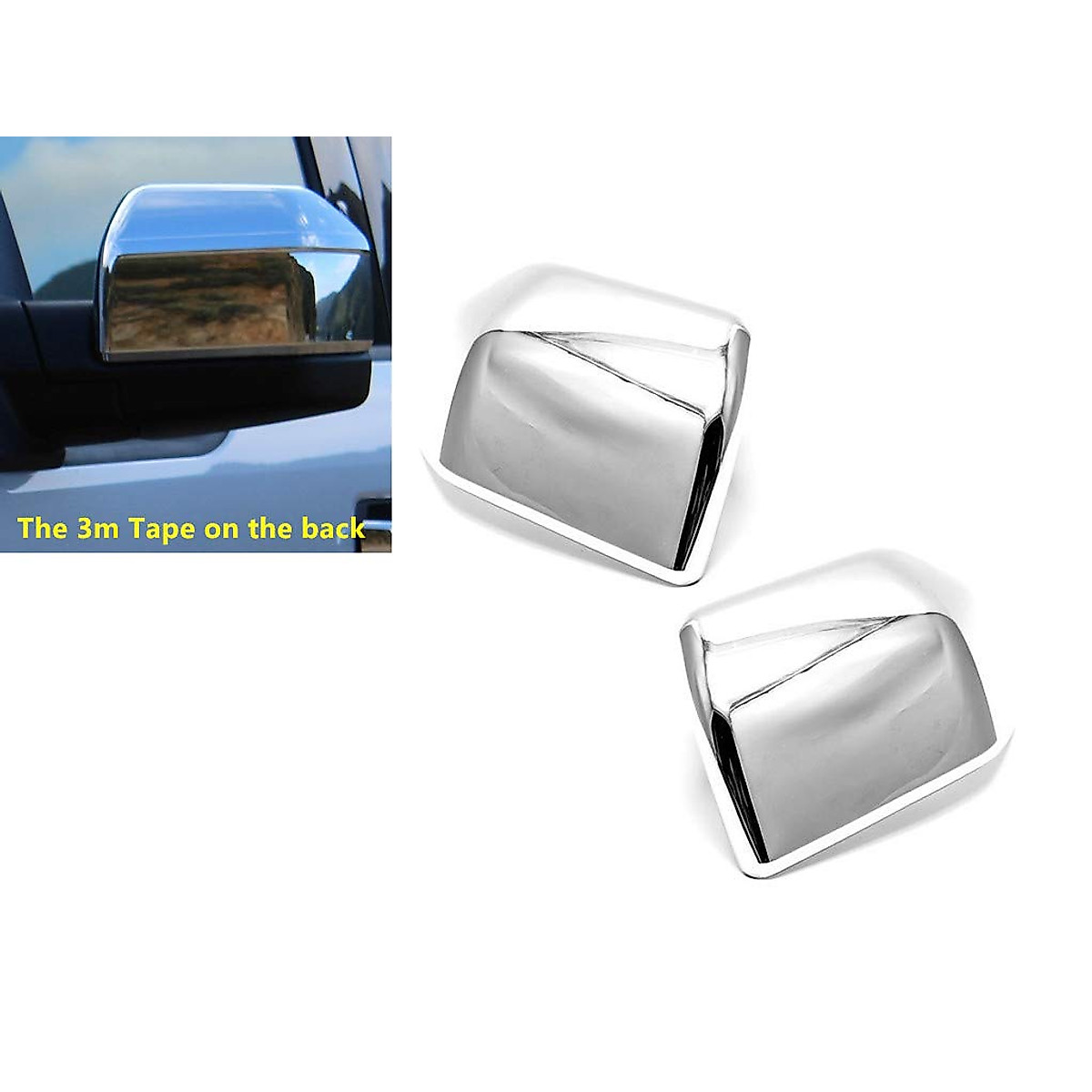 eLoveQ Chrome Top Half Side Mirror Cover Covers Compatible with 2015-2019 Ford F-150