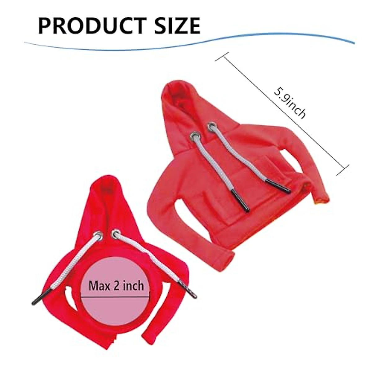 2Pcs Car Shift Knob Hoodie,Gear Shift Hoodie,Funny Sweater Hoodie for Gearshift,Automotive Interior Accessories（Red and Gray）