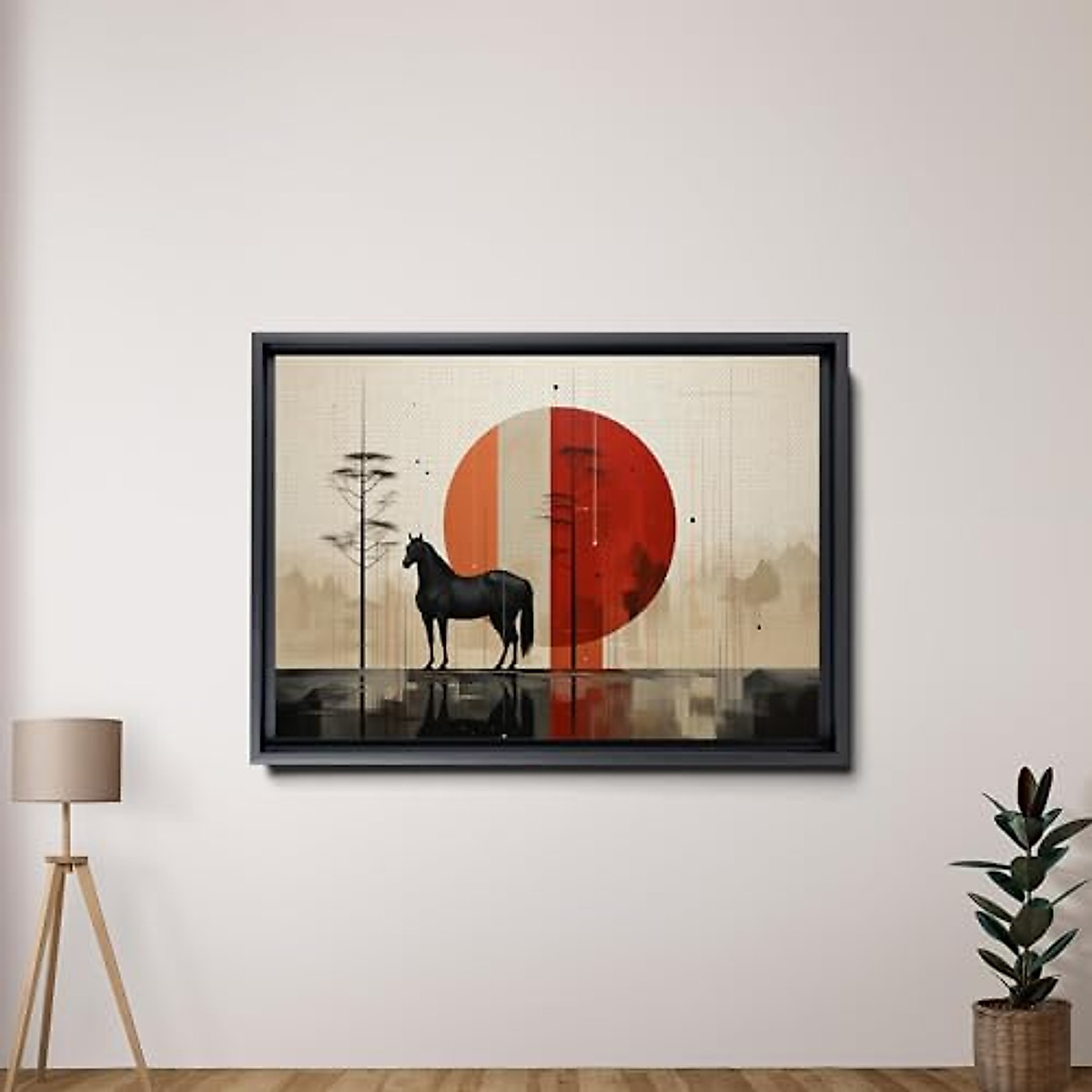 Majestic Black Stallion Galloping In The Clouds, Black Horse On Salt Flats, Canvas Print, Black Horse Print, Black Horse Wall Art