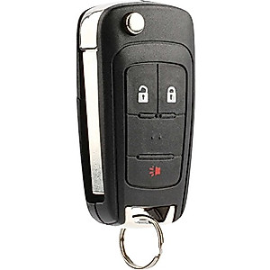Key Fob Keyless Entry Remote Flip Shell Case & Pad fits Chevy 2010-2017 Equinox / 2012-2017 Sonic/GMC 2010-2017 Terrain