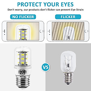 MIFLUS Refrigerator Light Bulb Appliance 5304511738 Light Bulb Kei D34l E26/27 Fit for Frigid-aire Ken-More Refrigerator Led Light Bulb 3.5W 5000K (85V-265V White Light)-2Packs