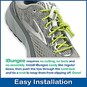 IBUNGEE LACES (Elastic No Tie Shoelaces (Reflective), (Yellow, 38-Inch)