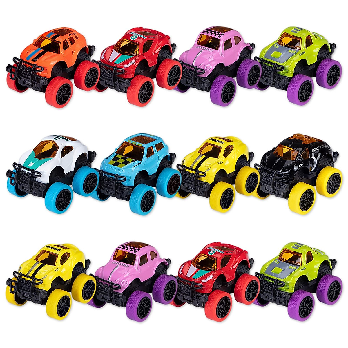 Lumiparty 12PACK Easter Eggs Prefilled with Alloy Pull Back Cars , Pullback Monster Vehicles Toys for Easter Party Favors, Easter Basket Stuffers, Easter Egg Fillers, Easter Eggs Hunt.