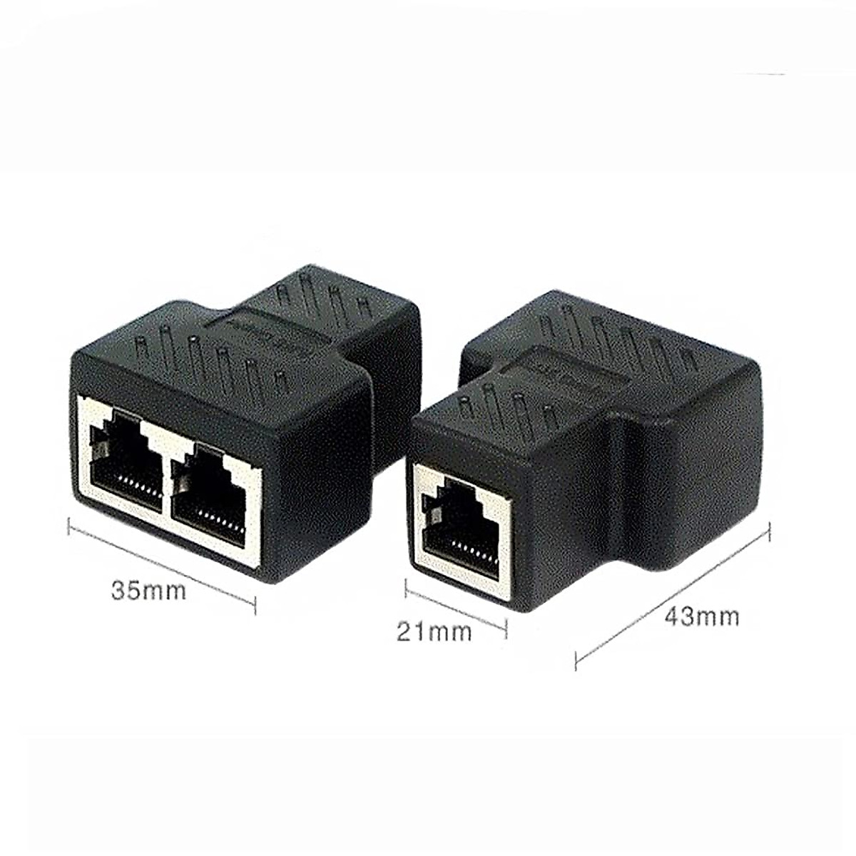 Aoiutrn RJ45 Splitter Adapter, USB 1 to 2 Network Connector Dual LAN Ethernet Socket 8P8C Extender Plug Cable for Cat5, Cat5e, Cat6, Cat7