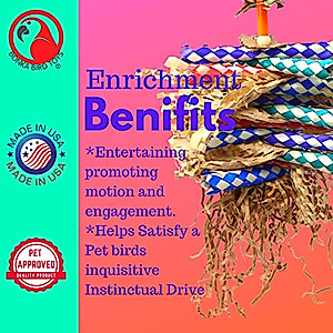 Bonka Bird Toys 3450 Paper Shred Cardboard Bamboo Shred Chew Parrot Cockatoo Amazon Conure African Grey