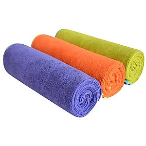 SINLAND Microfiber Gym Towels Sports Fitness Workout Sweat Towel Super Soft and Absorbent 3 Pack 16 Inch X 32 Inch