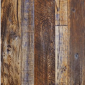 Hopeak Faux Wood Wallpaper, Peel and Stick Self-Adhesive Vinyl Decorative Wallpaper Removable 17.7 x 118 Inches,Brown