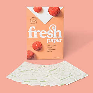 FRESHPAPER Keeps Fruits & Vegetables Fresh for 2-4x Longer, 8 Reusable Food Saver Sheets for Produce (1 Pack), Made in the USA by The FRESHGLOW Co