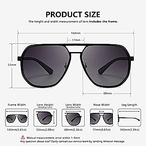 SUNGAIT Aviator Sunglasses for Men and Women, Polarized Trendy Square Sun Glasses Retro Pilot Shades UV Protection