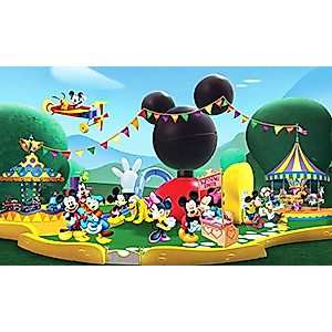 FQFMJDM Mickey Mouse Clubhouse Backdrop for Birthday Party Decorations Park Baby Shower Background Cake Table Supplies Theme Banner 5x3ft