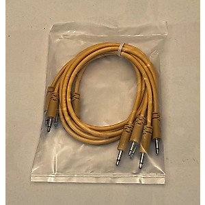 Luigis Modular Supply Spaghetti Eurorack Patch Cables - Package of 5 Gold/Orange Cables, 24 (0 cm)